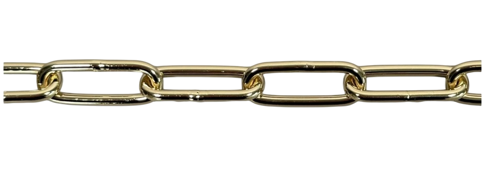 Ceiling Chain Heavy Duty Large Flat Side Brassed 47x21mm, mtr (Safe ...